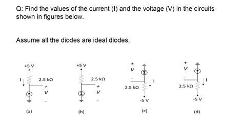 Solved Find The Values Of The Current I And The Voltage Chegg