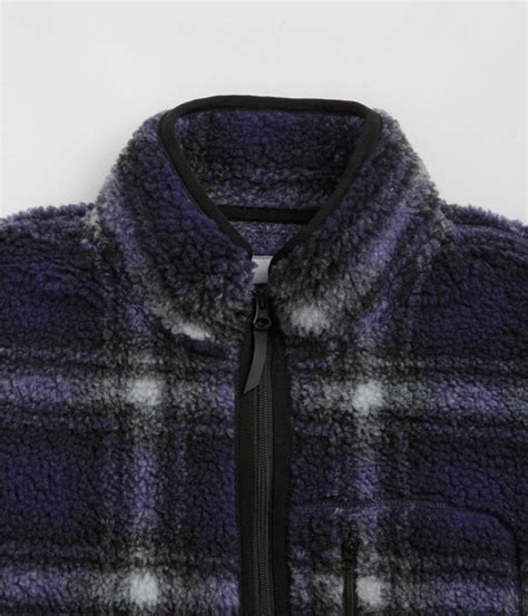 Gramicci Shadow Plaid Sherpa Jacket Purple Shadow Plaid Flatspot