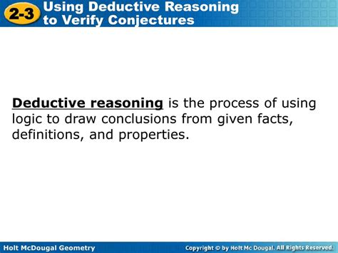 Using Deductive Reasoning to Verify Conjectures ppt download