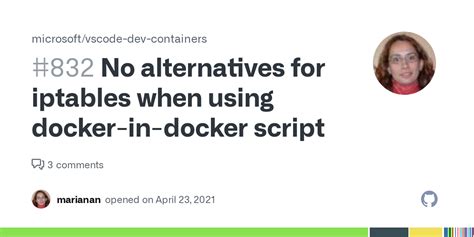 No Alternatives For Iptables When Using Docker In Docker Script Issue Microsoft Vscode