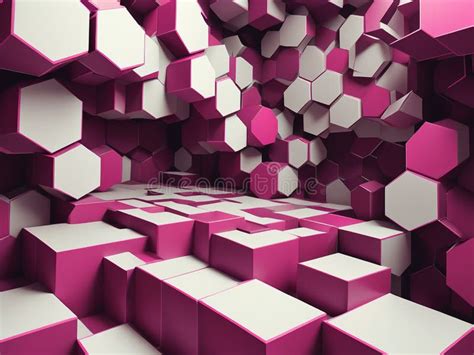 Bauhaus Art Dimensional Composition Perspective Magenta Modular Vector