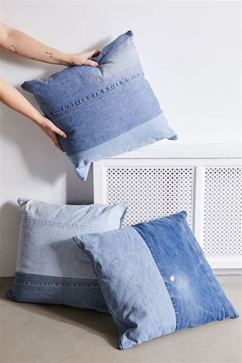 Vintage Denim Blue Jeans Pillow Covers Assorted Size Pillows