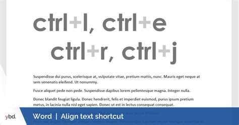 word shortcut align text your business documents