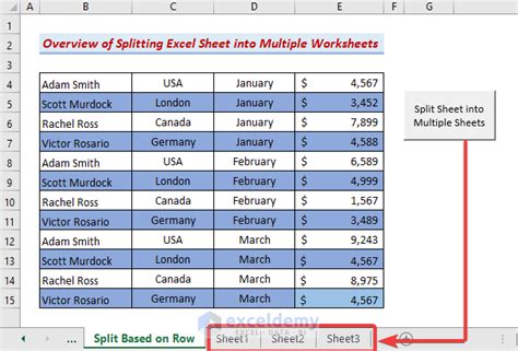 How To Split Excel Sheet Into Multiple Worksheets 3 Methods