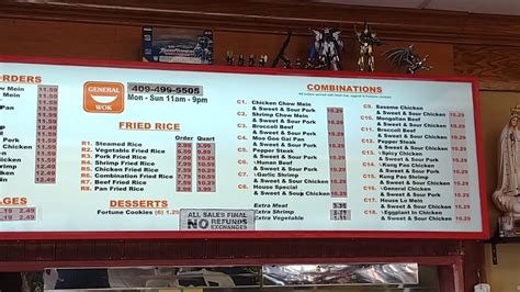 Menu At General Wok Restaurant Beaumont 260 Dowlen Rd
