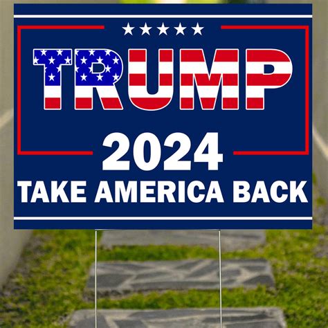 Trump 2024 Yard Sign Take America Back Support Maga Donald Trump Lawn