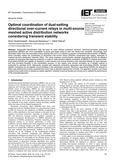 Optimal Coordination Of Dual Setting Directional Over Current Relays In Multi Source Meshed