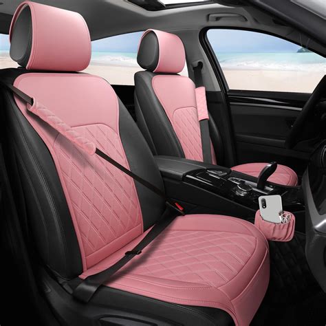 Sanwom Front Car Seat Covers Leather Seat Covers With Storage Pocket