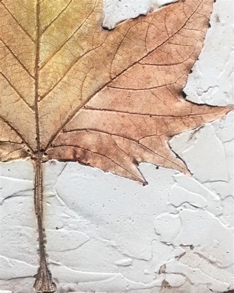 Fall Decor Leaf Print Plaster Cast Handcrafted Oil Etsy Autumn Art