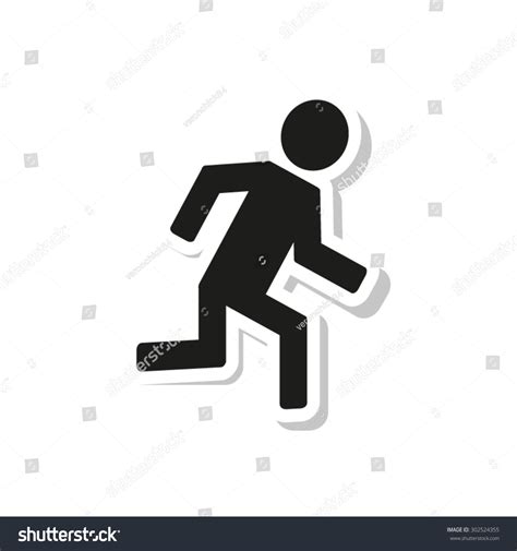 Man Running Vector Icon Stock Vector Royalty Free 302524355 Shutterstock