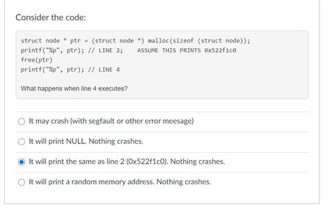 Solved Consider The Code Struct Node Ptr Ptr Struct