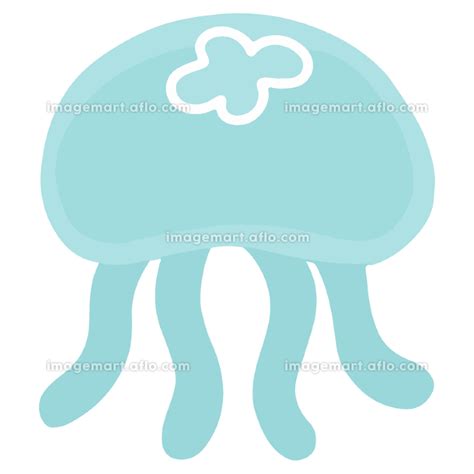 シンプルで可愛い水色のクラゲのイラスト 主線なし 216492125 イメージマート