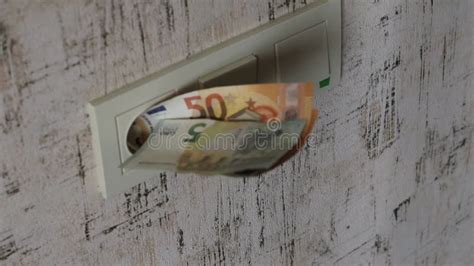 Socket And Switch In The Wall The Euros Are In It Tariff Growth Saving Electricity Stock