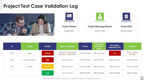 IT Project Testing Templates Bundle Project Test Case Validation Log Demonstration PDF