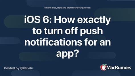 Ios 6 How Exactly To Turn Off Push Notifications For An App Macrumors Forums