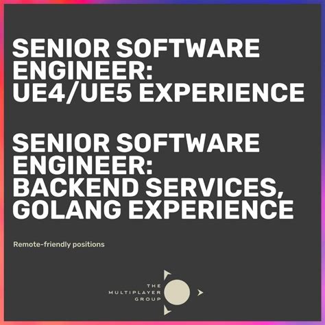 The Multiplayer Group Mpg On Linkedin Engineer Ue4 Ue5 Golang Wearemultiplayer Hiring
