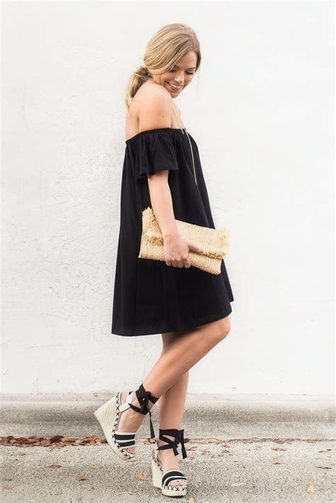 Black Wedges Dress Outfit