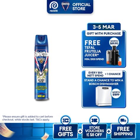 Shieldtox Odourless All Insect Killer Powergard Spray 600ml Shopee Singapore