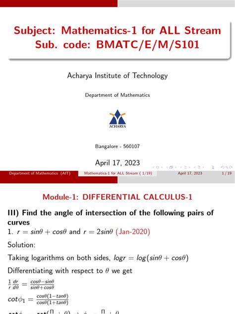 module 1 calculus part 2 presentation pdf equations angle