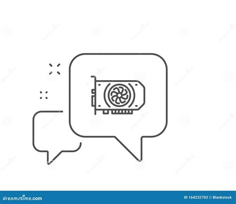 Gpu Graphic Card Line Icon Computer Component Hardware Sign Vector