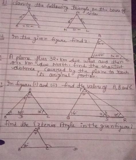 Classify The Following Triangle On The Bass Of Filo