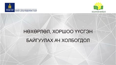 НӨХӨРЛӨЛ ХОРШОО ҮҮСГЭН БАЙГУУЛАХ АЧ ХОЛБОГДОЛ Youtube