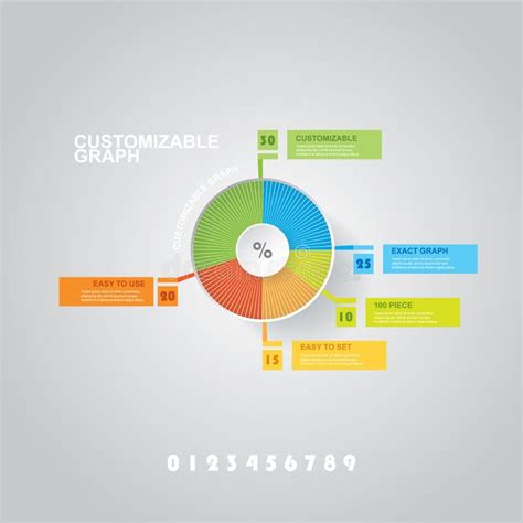 Customizable Infographic Design With Pie Chart And Labels Stock Vector Illustration Of Center