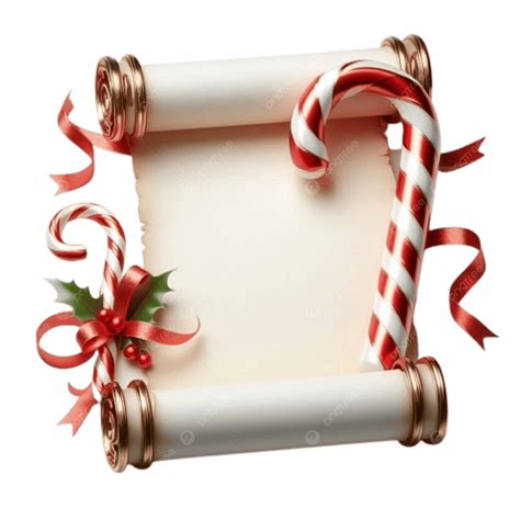 Blank Christmas Scroll With Candy Cane Border Vector Christmas