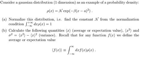 Solved Consider A Gaussian Distribution 1 Dimension As An