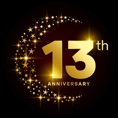 Premium Vector 13th Anniversary Template Design Golden Anniversary