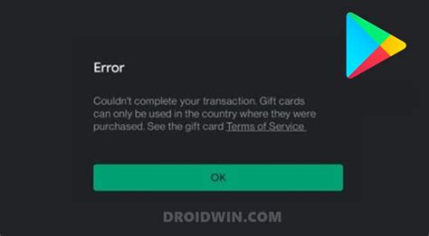 Fix Google Play Store Couldnt Complete Your Transaction Error DroidWin