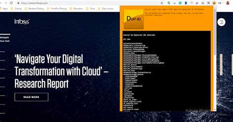 Testing Tools Duplicate Ids On Webpage