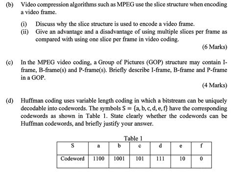 Solved B Video Compression Algorithms Such As MPEG Use The Chegg