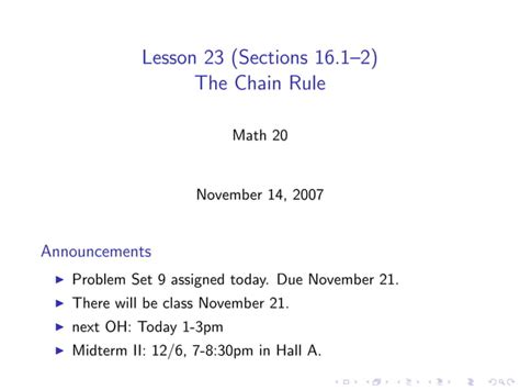 Lesson 23 The Chain Rule Ppt Lesson 23 The Chain Rule Ppt