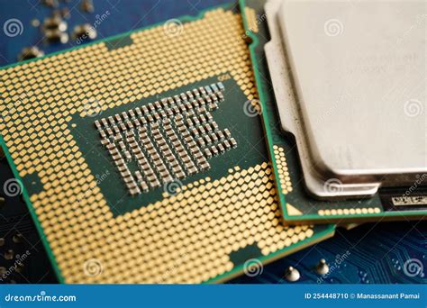 Central Processing Unit Cpu Chip Processor Of Computer Mainboard Electronic Technology Stock