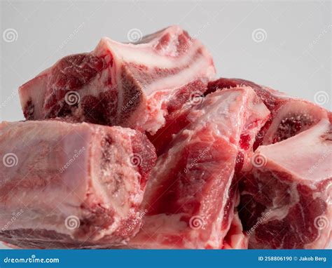 Raw Meat With Beef Bone Choice Of Beef On The Bone For Soups Stock