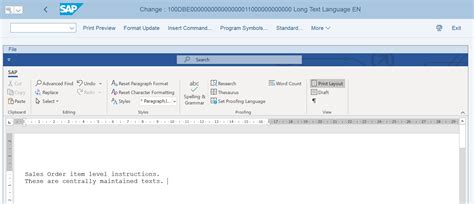 Sales Order With Centrally Maintained Text With Ve Sap Community