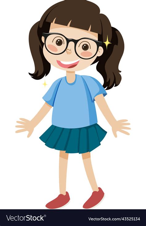 Girl Cartoon Character With Glasses