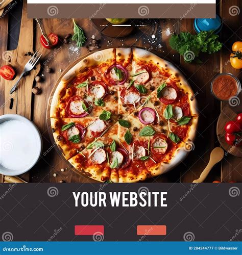 Pizza Restaurant Website Page Design Generative Ai Design Stock Illustration Illustration Of