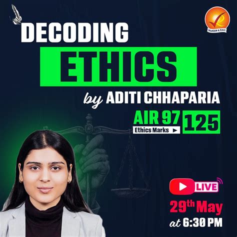 Vajiram Decoding Ethics By Aditi Chhaparia Air 97 Cse 2024 Ethics