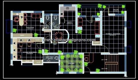 Ground Floor Office Layout In Autocad 50x25 Plan