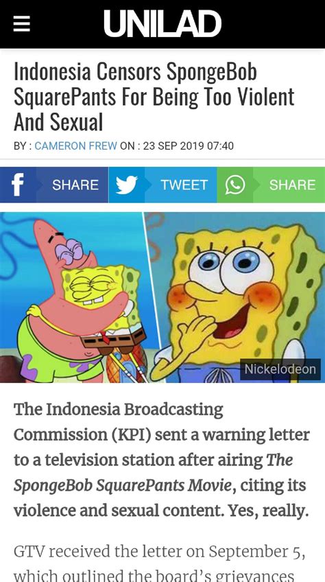 Spongebob Squarepants Movie Was Too Sexy For Indonesia R Sardonicast