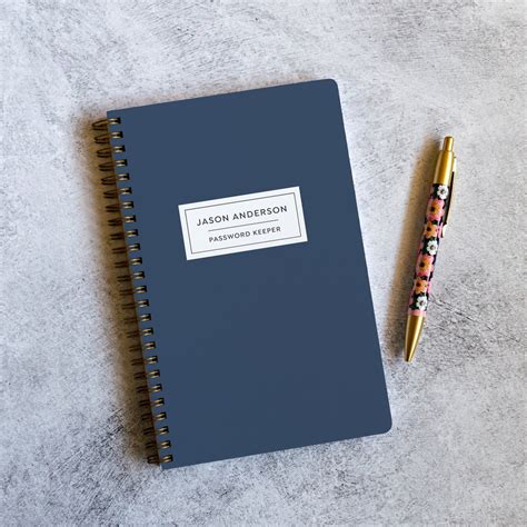 Password Keeper Personalized Spiral Notebook For Passwords And Logins