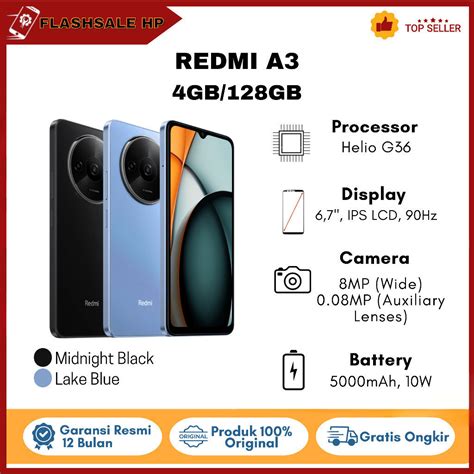 Jual XIAOMI REDMI A3 RAM 4GB 128GB GARANSI RESMI NASIONAL Shopee Indonesia
