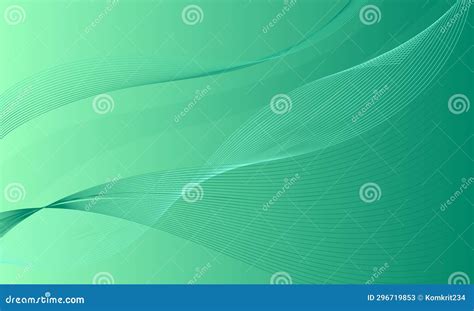 Green Business Lines Wave Curves With Smooth Gradient Abstract Background Stock Illustration