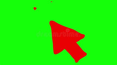 animated red symbol of mouse cursor with rays arrow moves and clicks