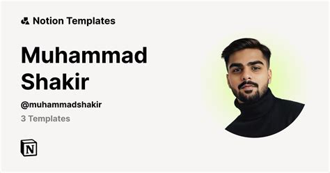 Muhammad Shakir Template Creator Notion Marketplace