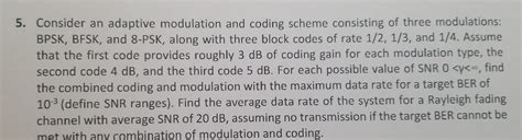 5 Consider An Adaptive Modulation And Coding Scheme
