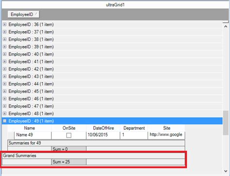 The Ultrawingrid Summary Display Areas When To Use It