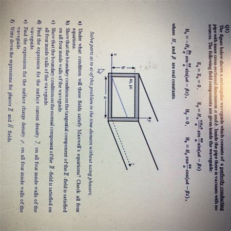 Solved Q Figure Below Shows A Rectangular Waveguide Which Chegg